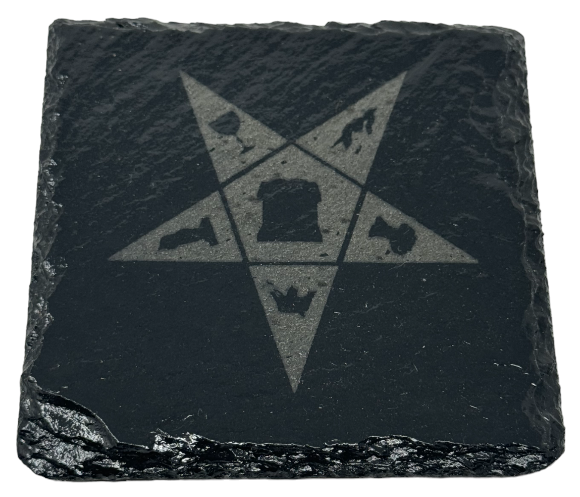 High Gloss Order of Eastern Star Slate Coaster – Mason Square Market