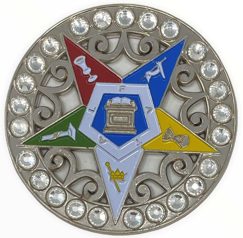 Order of Eastern Star OES Car Emblem Silver with Jewels – Mason Square ...