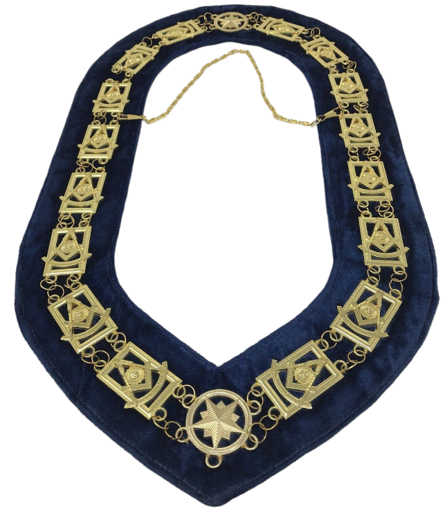 Freemason Blue Lodge Past Master Collar Gold Tone with Blue Backing ...