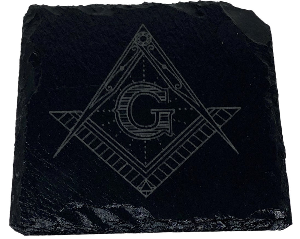 Square & Compass Slate Coaster Set I – Mason Square Market