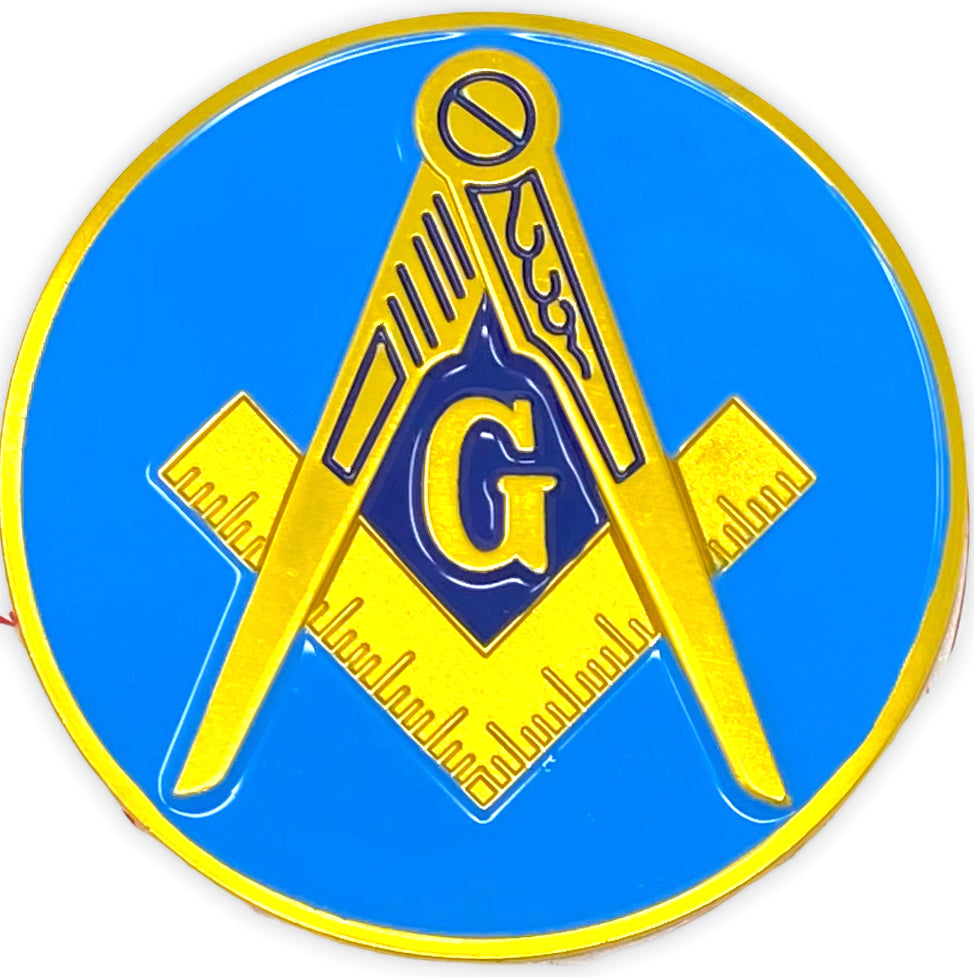 Freemason Blue and Gold 2-3/4 Inch Car Emblem – Mason Square Market