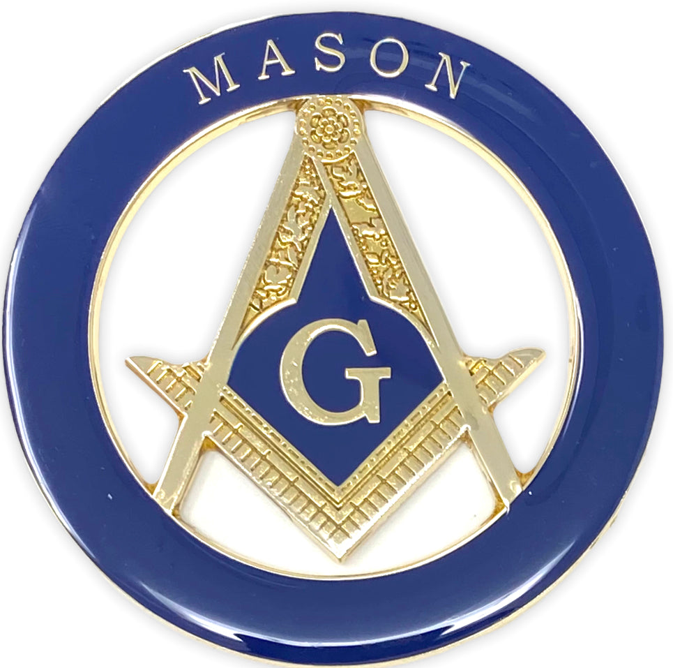Freemason Blue and Gold Cut-Out Car Emblem – Mason Square Market