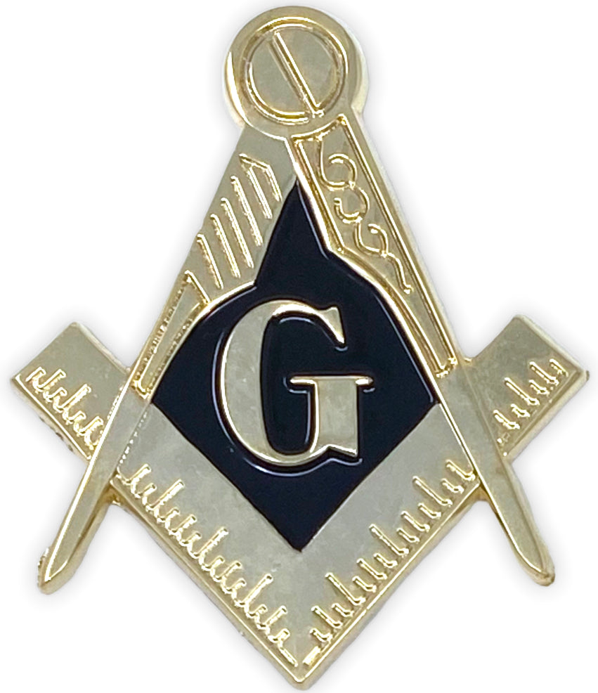 Freemason Square and Compass Mini Car Emblem Gold & Black Tone – Mason ...